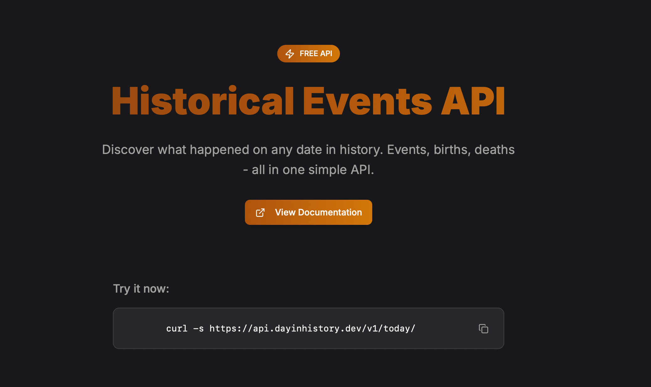 Day in History API - Free Historical Events API